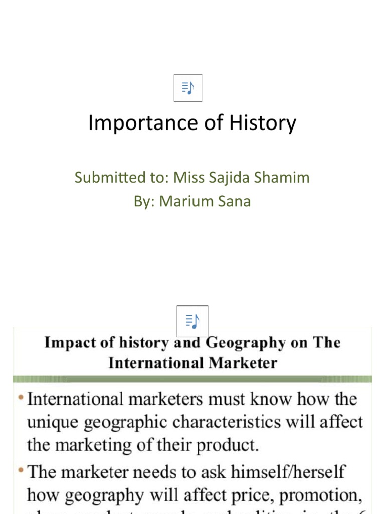 Importance of History PPT Voice Embedded | PDF