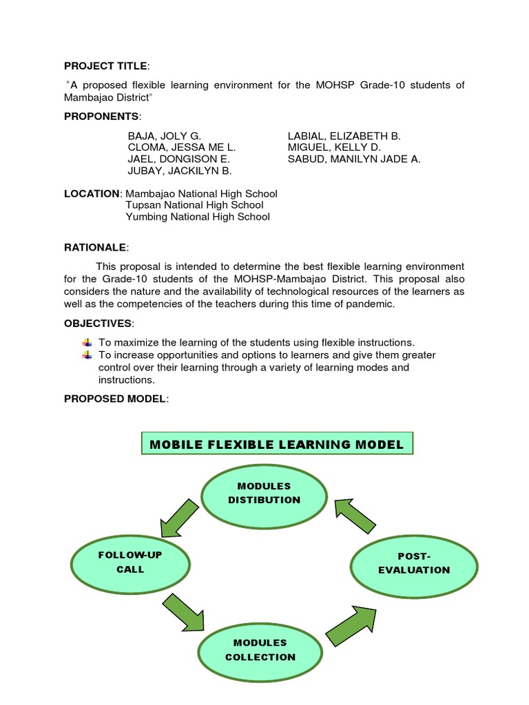 Project Title:: Mobile Flexible Learning Model | PDF | Learning ...