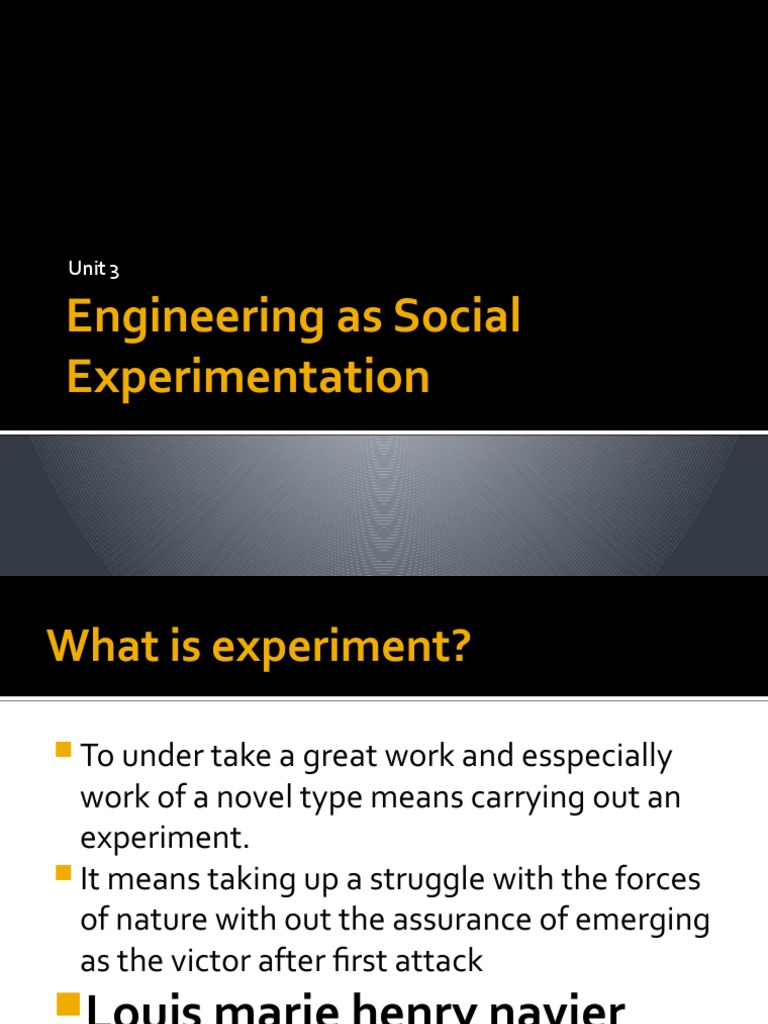 Engineering As Social Experimentation: Unit 3 | Download Free PDF ...
