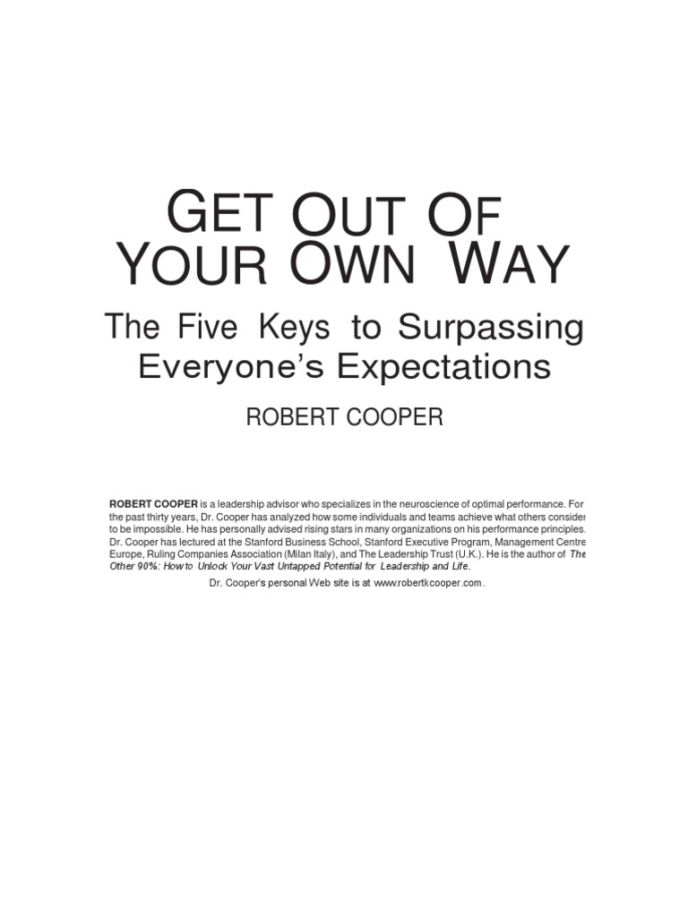 Get Out of Your Own Way | PDF