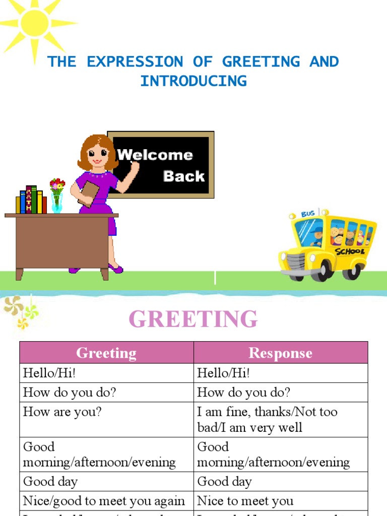 Greeting and Introduction Guide | PDF | Language Arts & Discipline ...