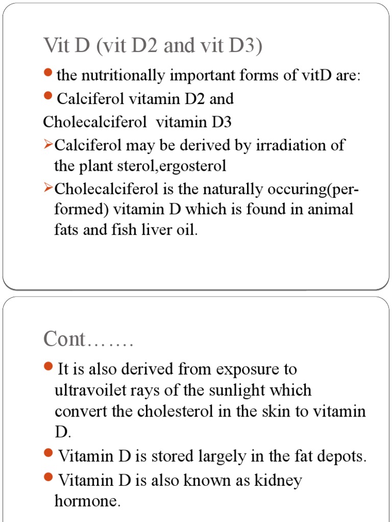 Vit D (Vit D2 and Vit D3) | PDF | Vitamin D | Vitamin