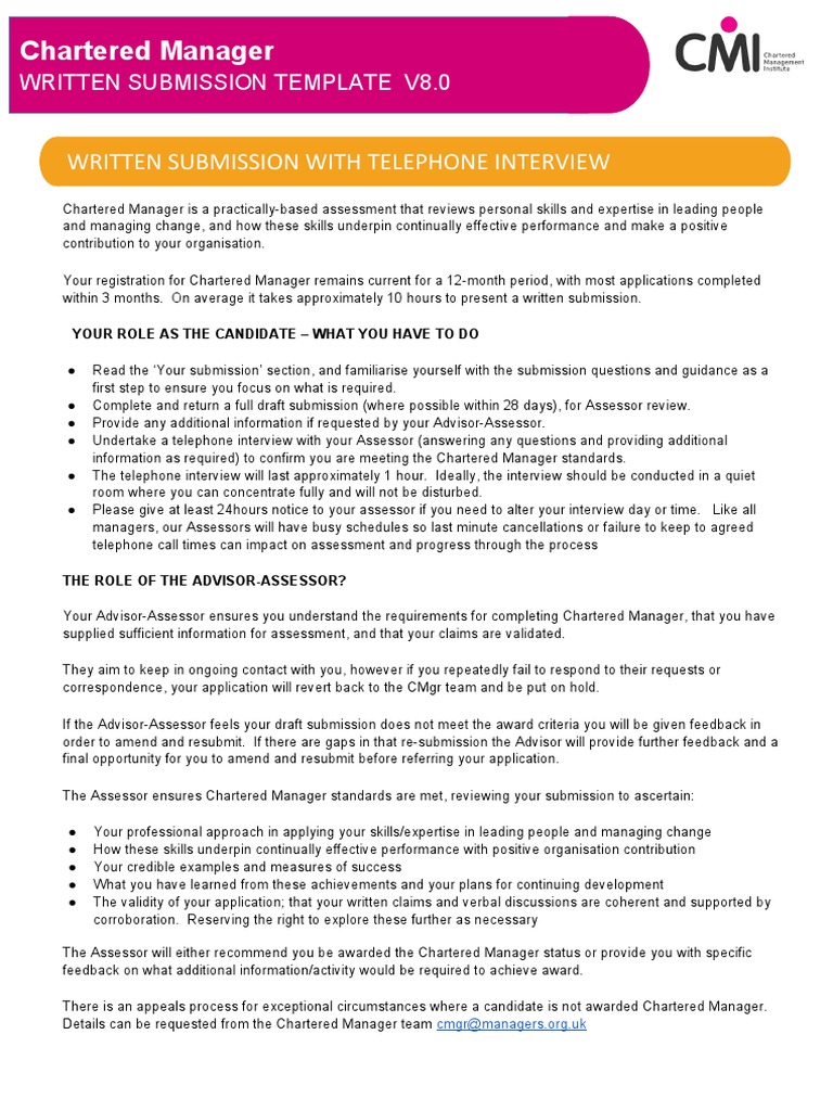 Full Assessment Written Submission Application Form | PDF | Mentorship ...