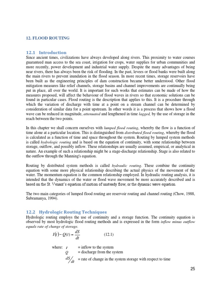 Flood Routing | Download Free PDF | Flood | Discharge (Hydrology)