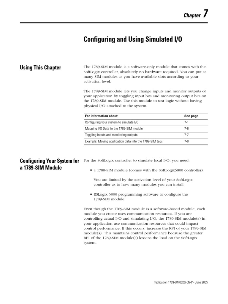 Softlogix Simulateur 1789-SIM | PDF | Input/Output | Computer Engineering