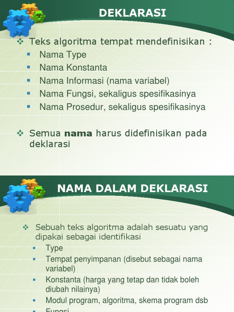 3.3 Bagian Deklarasi Part 1 (Penggunaan) | PDF | Metode & Bahan Ajar