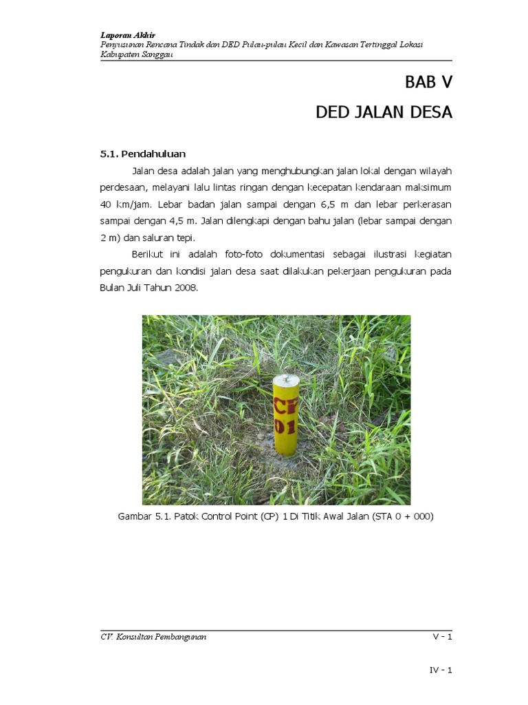 Bab V Ded Jalan Desa (Lapen) | PDF