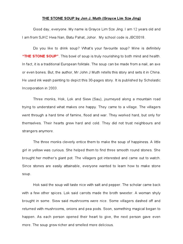 2021 BB - The Stone Soup - Script | PDF | Foods