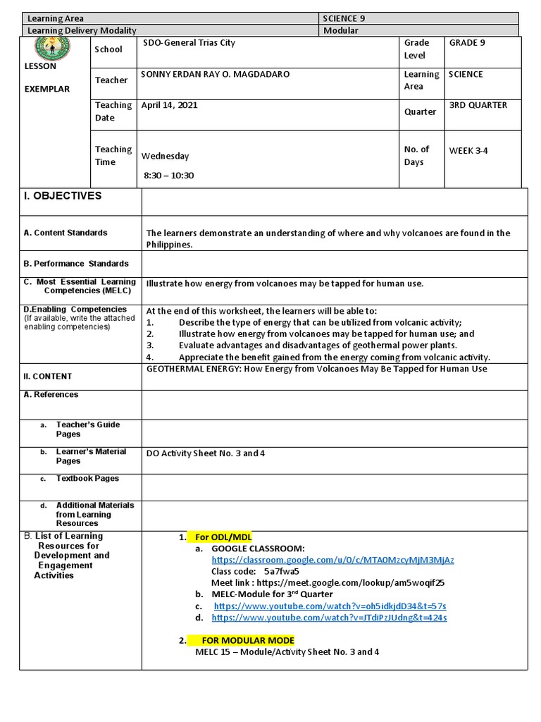 Geothermal Energy in Grade 9 Science | PDF | Power Station | Geothermal ...