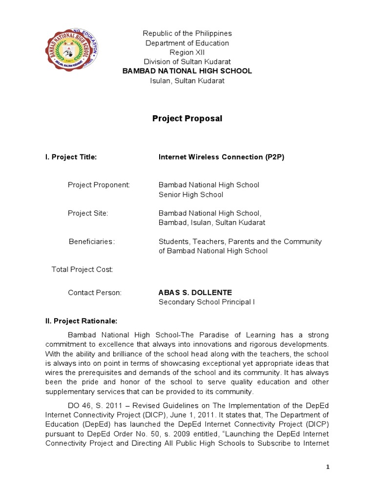 Project-Proposal On Internet Wireless Connection (P2P) | PDF | Internet ...