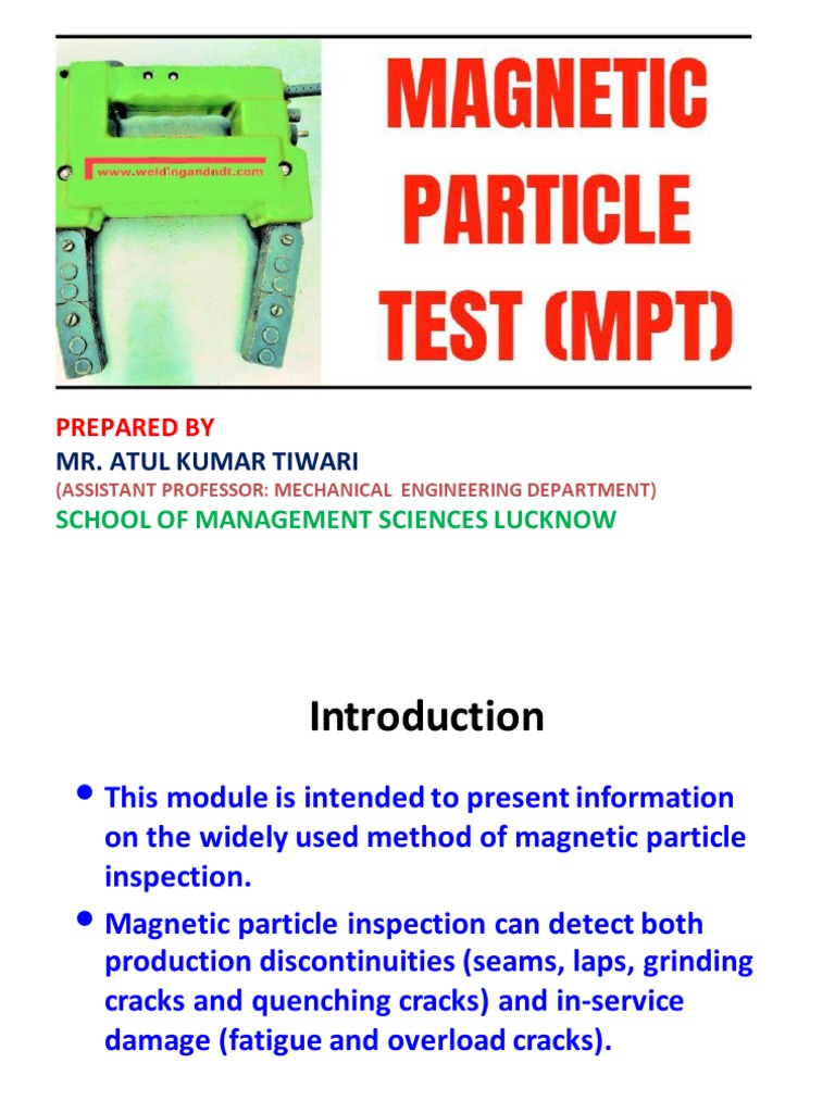 Magnetic Particle Inspection Method | PDF | Magnetic Field | Magnetism