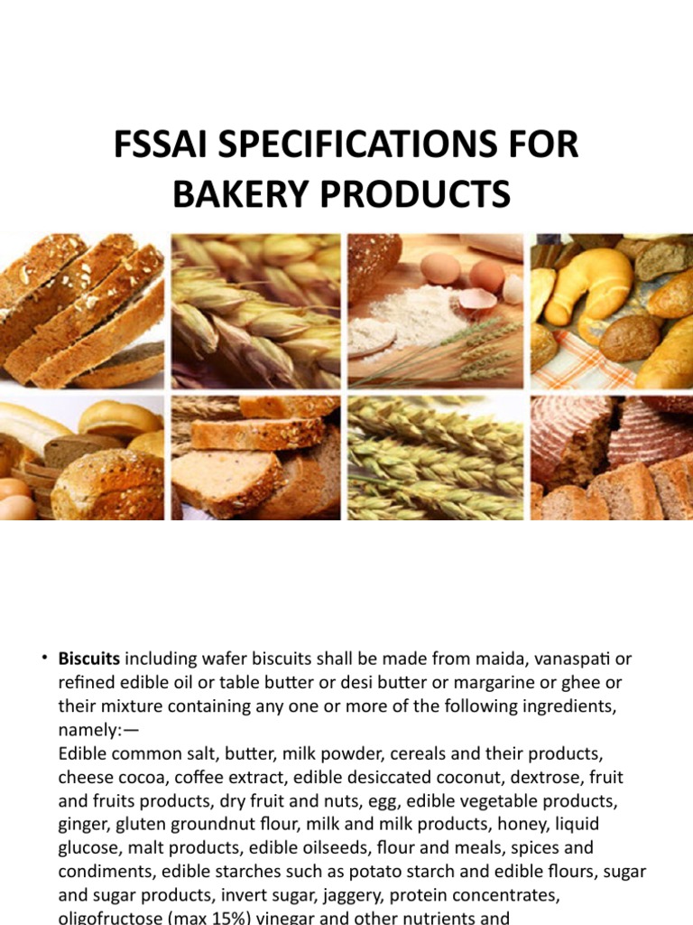 FSSAI Bakery Product Specifications | PDF | Flour | Breads