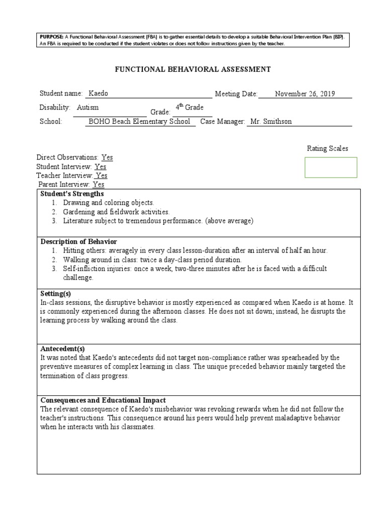 Functional Behavioral Assessment | Download Free PDF | Teachers | Behavior