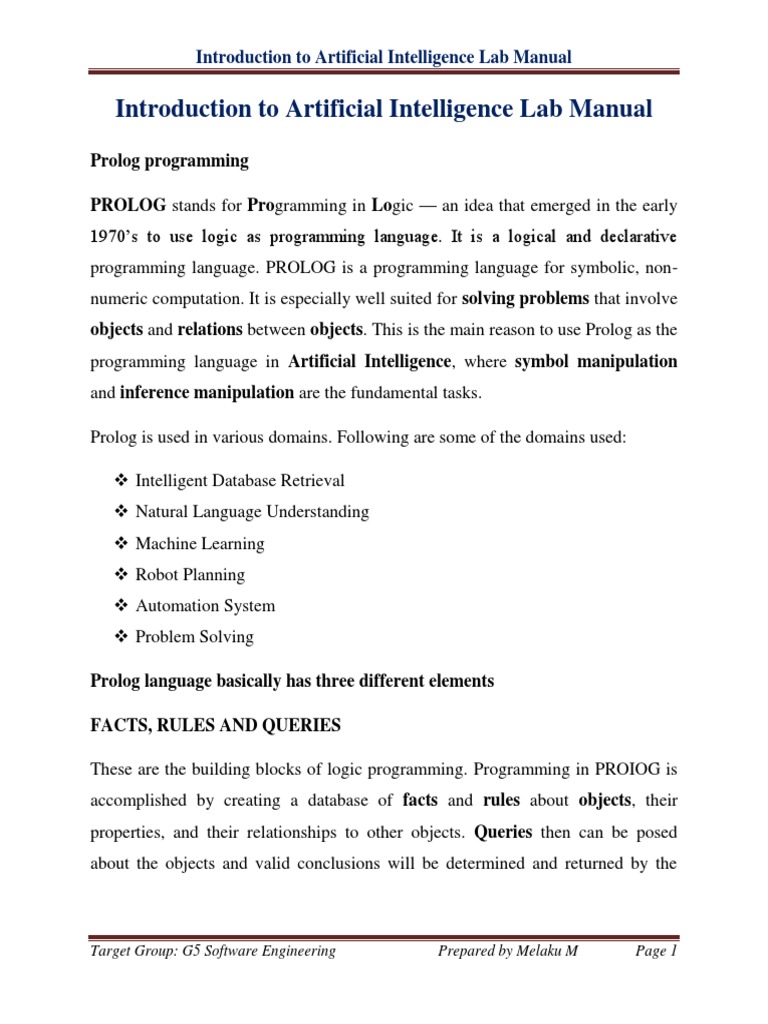 Ai Lab Manual 1 Pdf Computer Programming Software Engineering