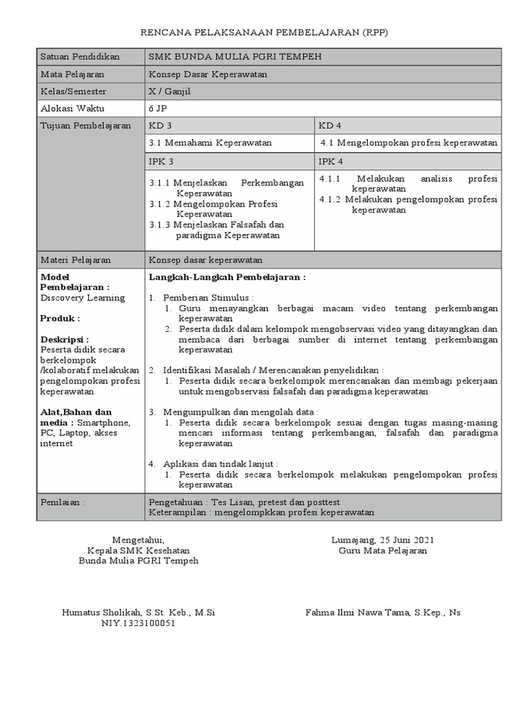 RPP KDK Kelas X | PDF