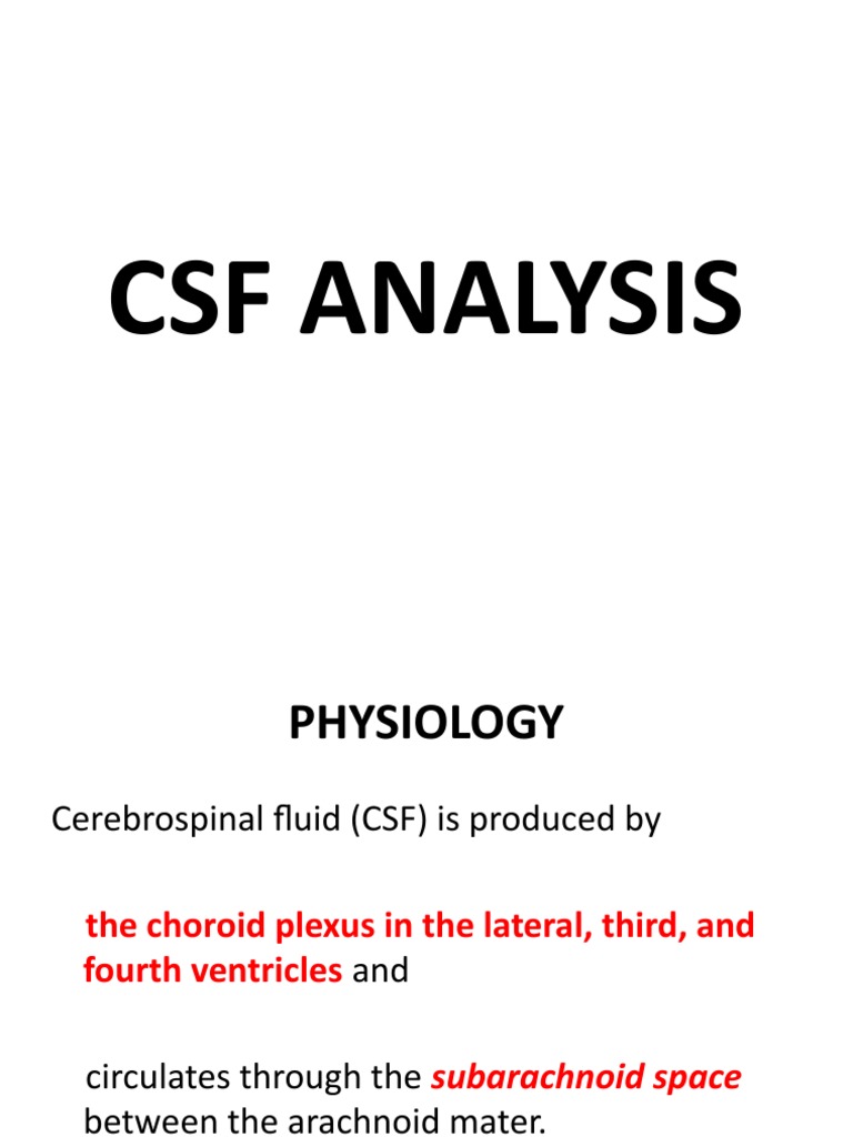 CSF Analysis | PDF | Cerebrospinal Fluid | Meningitis