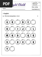 Jr. KG English Worksheet-1 | PDF