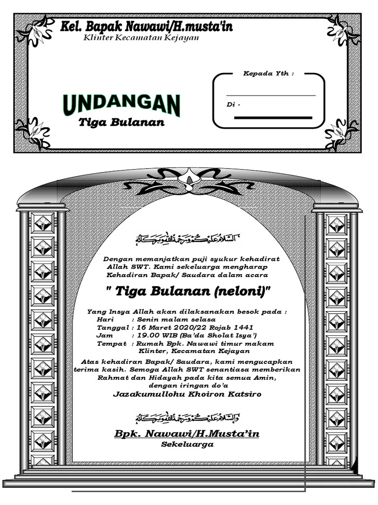 Undangan 3 Bulanan | PDF