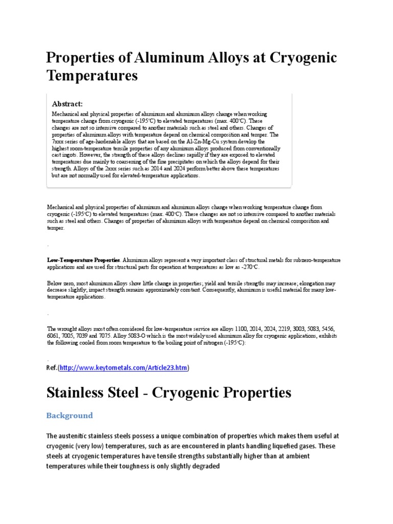 Material at Low Temperature | PDF | Steel | Cryogenics