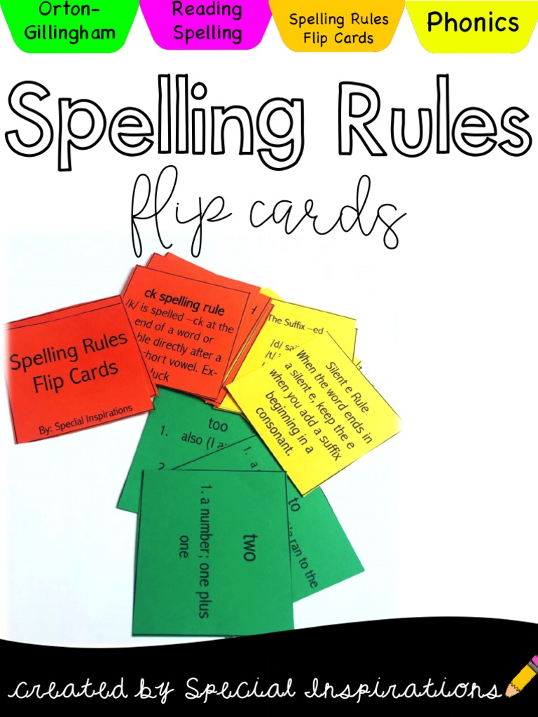 Flip Cards: Spelling Rules | PDF | Phonology | Human Voice