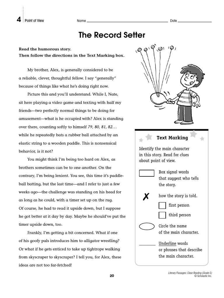 Grade 5 Comprehension Part 2 | PDF | Pitcher | Baseball Field