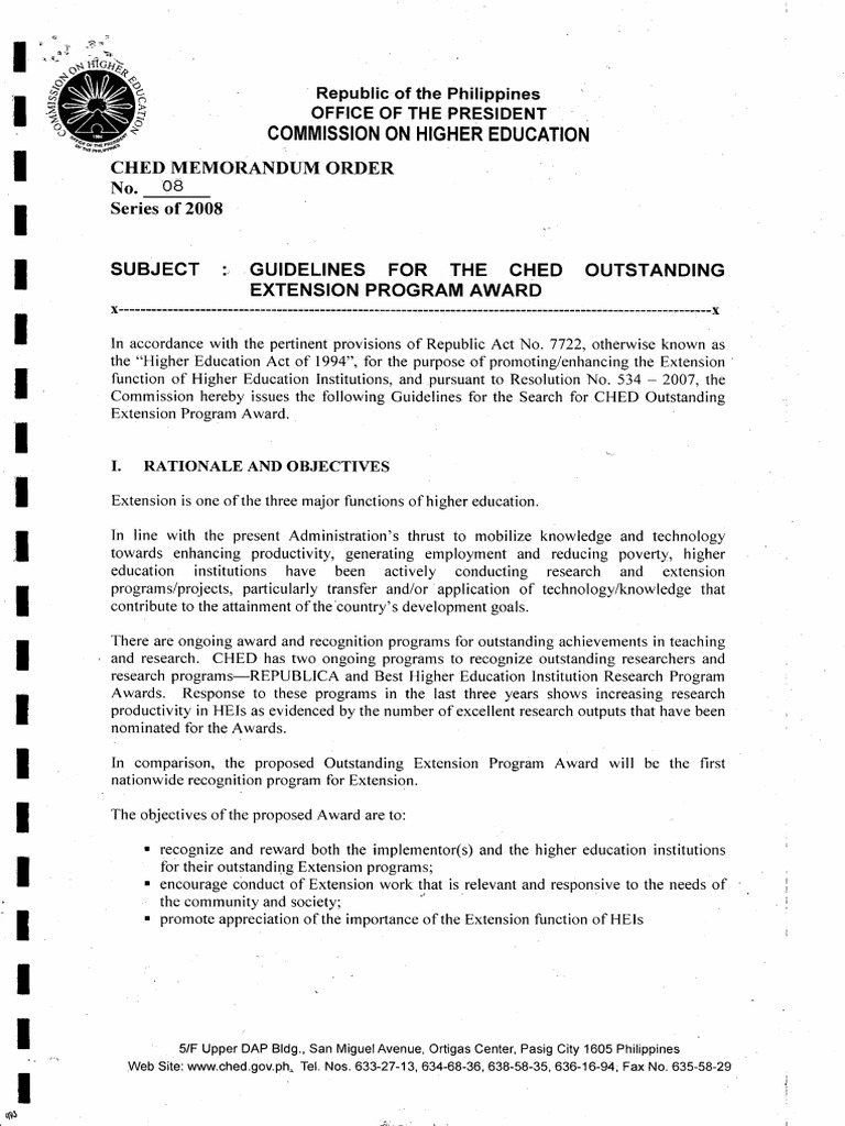 CMO No.08 s2008 Extension Program | PDF