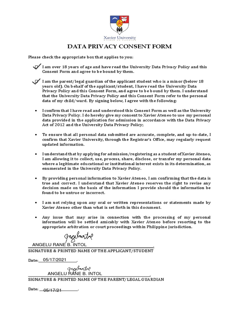 Data Privacy Consent Form for Applicants | PDF | Privacy Policy | Privacy