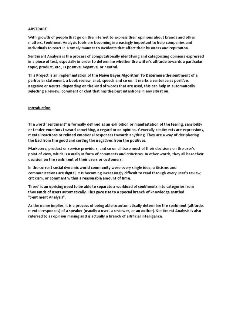 Sentiment Analysis | PDF | Statistical Classification | Artificial Intelligence