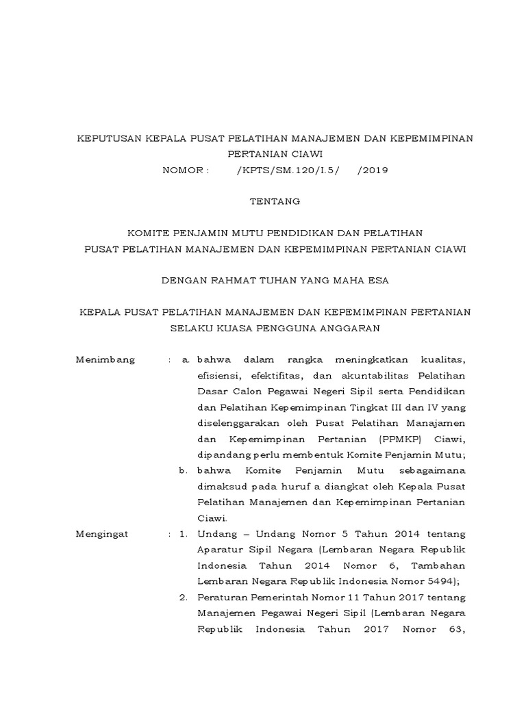 SK Penjaminan Mutu | PDF