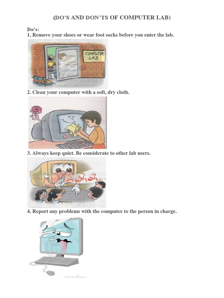 Do's and Don'Ts of Computer Lab | PDF