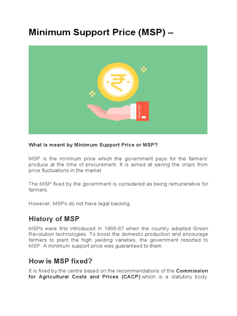 Minimum Support Price | PDF | United States Farm Bill | Agriculture