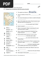 Brazil Map Worksheet | PDF