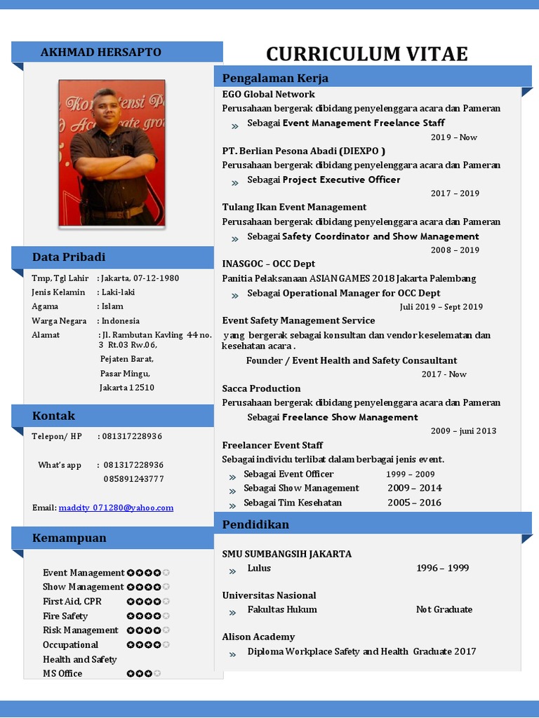 CV Akhmad H 2020 | PDF