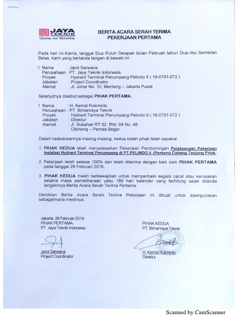 Berita Acara JTI | PDF