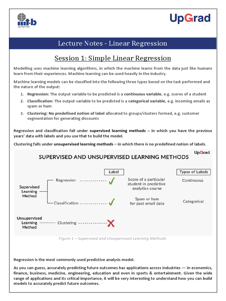 Lecture Notes Linear Regression Pdf Multicollinearity Regression Analysis