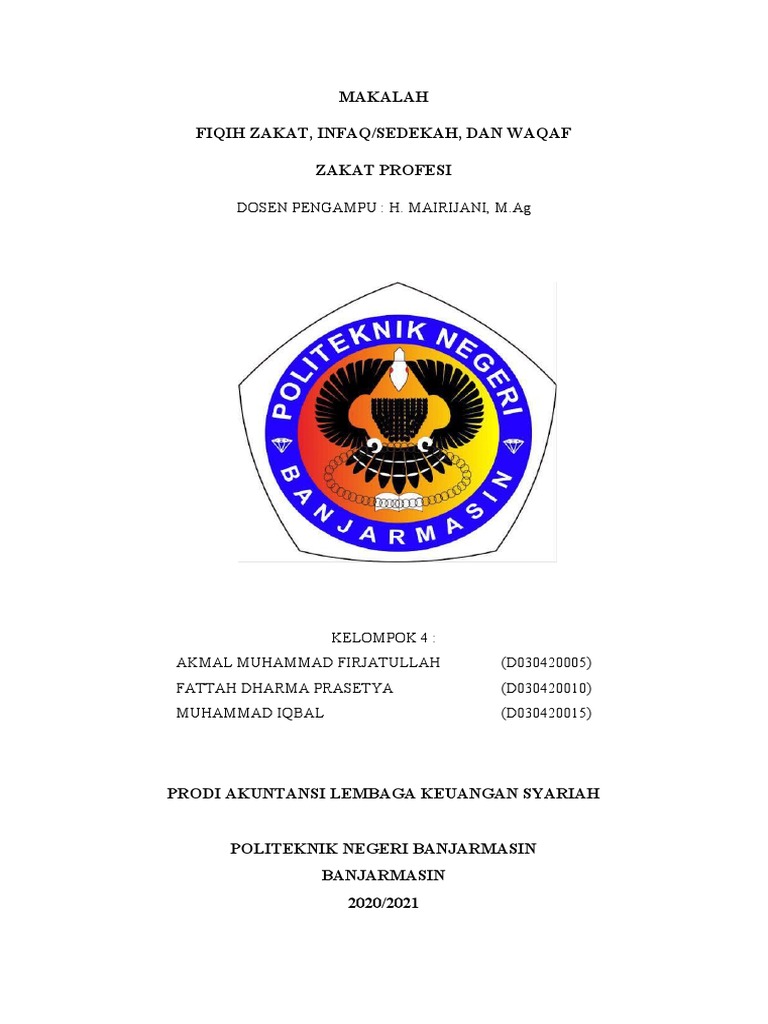 Makalah Kelompok 3 - Zakat Profesi - Fiqh Ziswaf | PDF