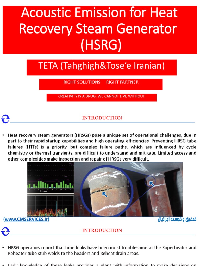 Acoustic Emission For Heat Recovery Steam Generator (HSRG) : TETA ...