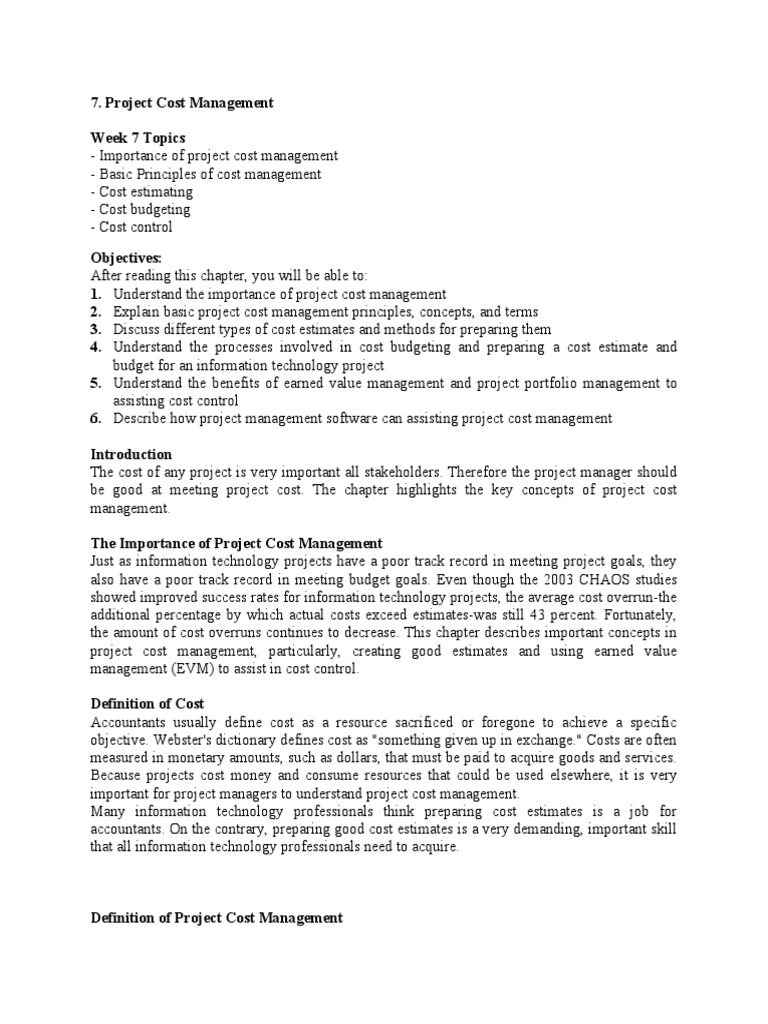 Project Cost Management | PDF | Cost Accounting | Project Management