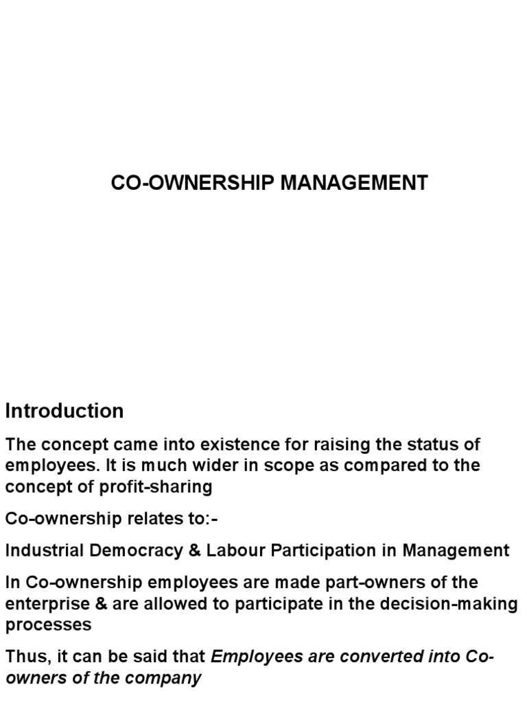 Co-Ownership Management | PDF | Finance & Money Management