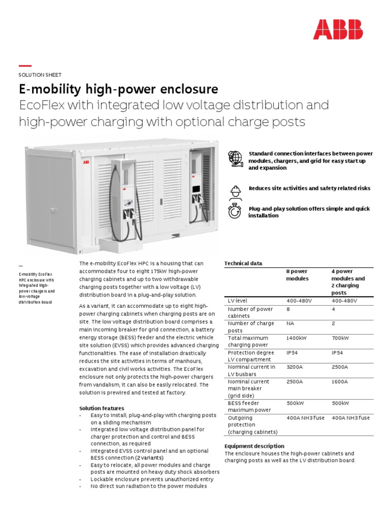 E-Mobility - Electrical - EcoFlex HPC - Solution - Sheet | PDF ...