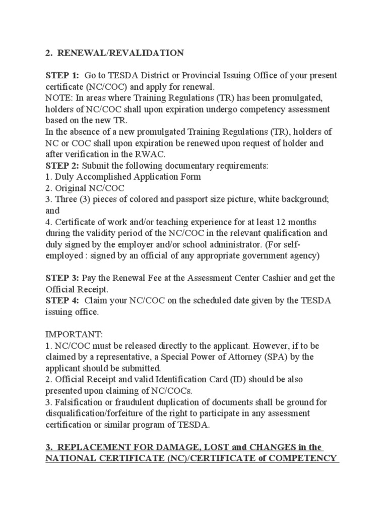 Tesda Renewal | PDF | Identity Document | Government And Personhood