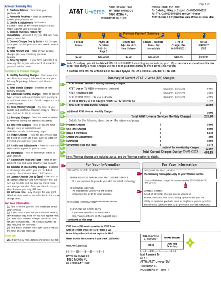 Att Phone Bills | PDF | Fee | At&T Mobility