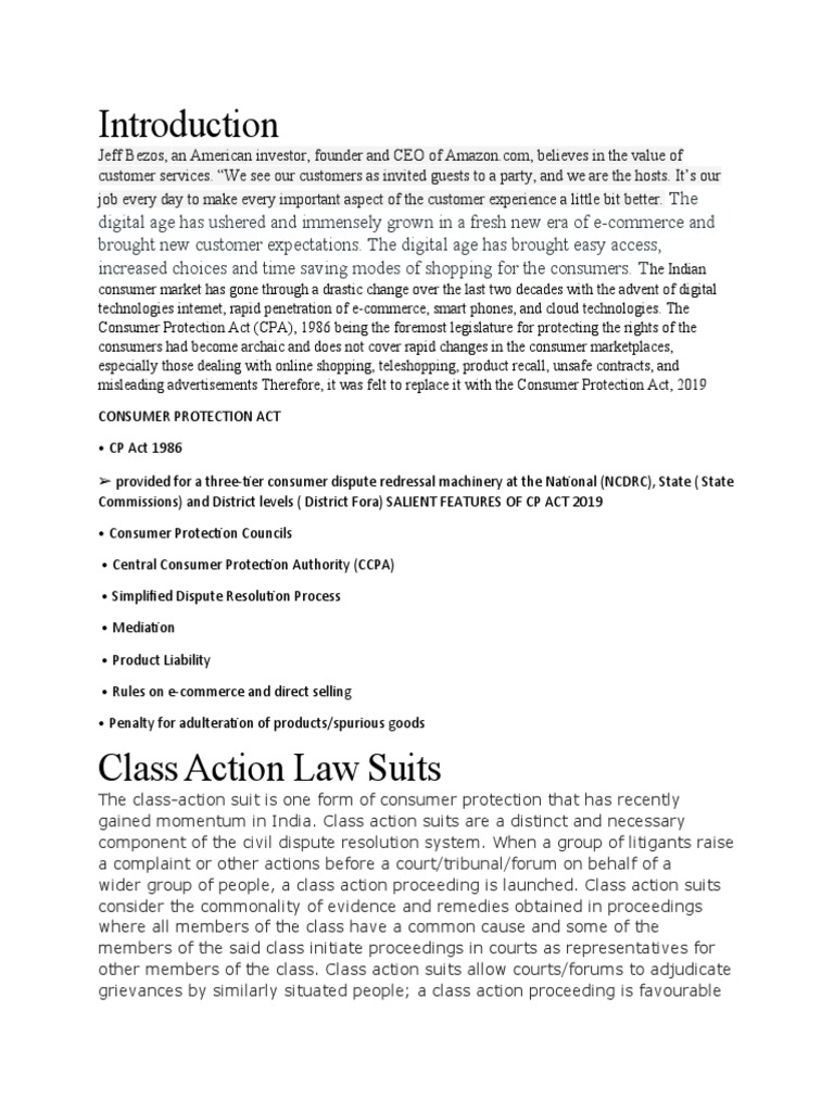 Consumer Protection Act 2019 | PDF | Class Action | Mediation