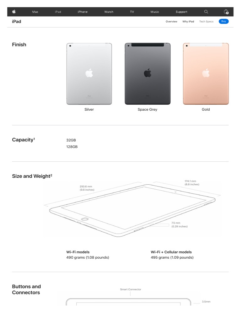 Ipad 10.2-Inch - Technical Specifications - Apple (IN) | PDF | I Pad ...