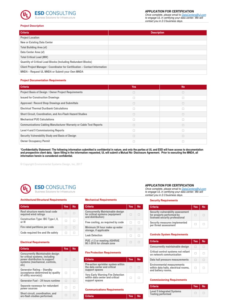 UL 3223 Project Application | PDF | Data Center | Computing And ...