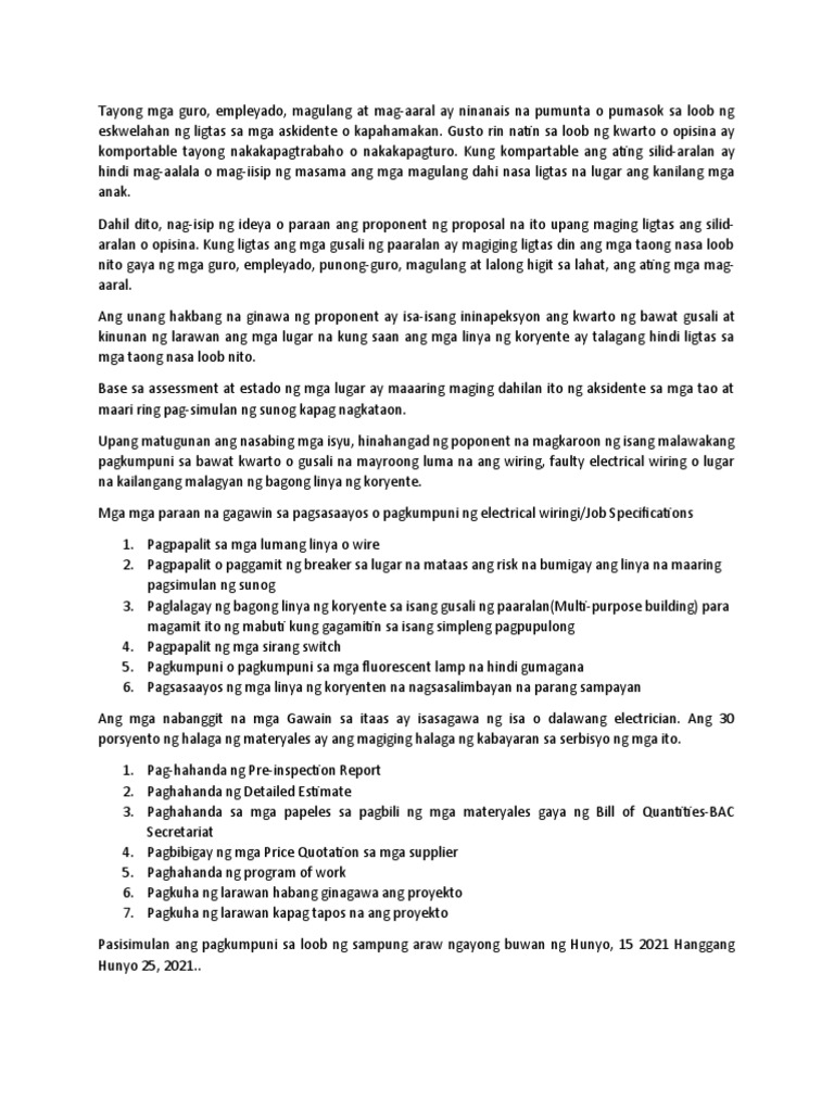 Tagalog Proposal Sa School | PDF