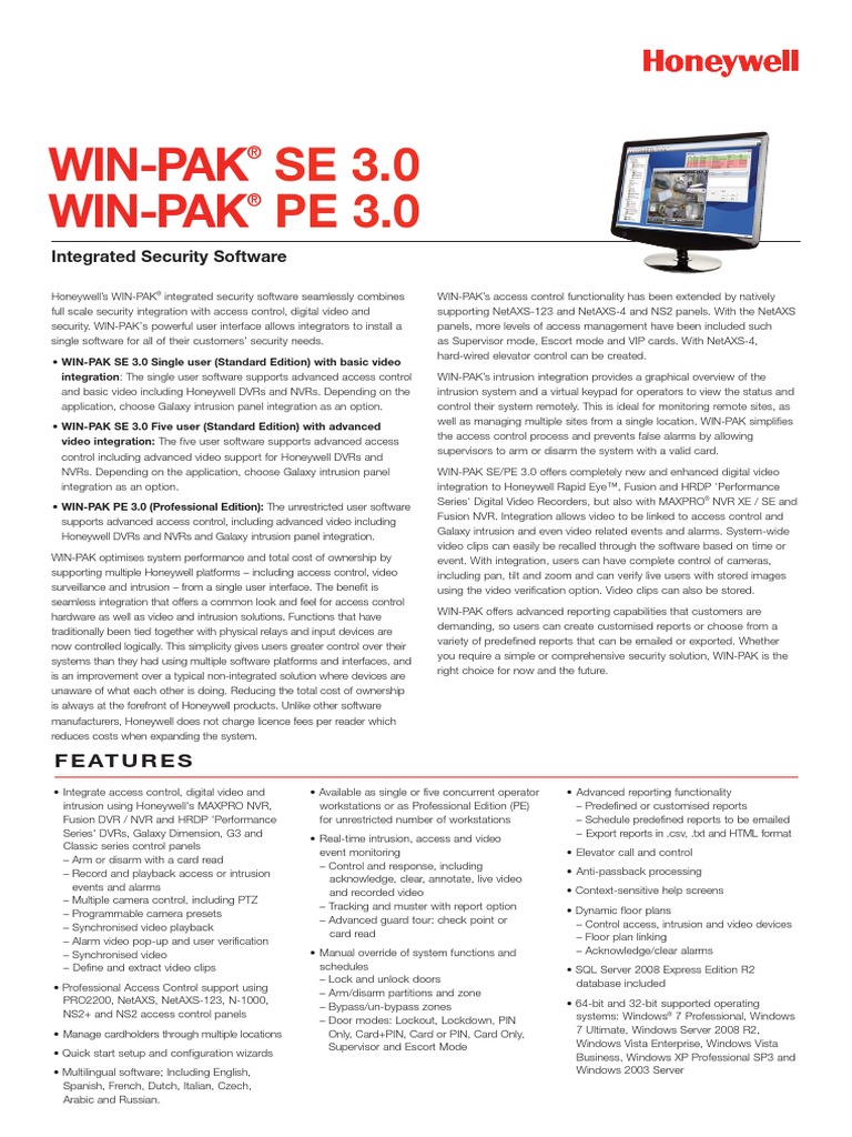 SE 3.0 PE 3.0: Win-Pak Win-Pak | PDF | Digital Video Recorder | Access ...