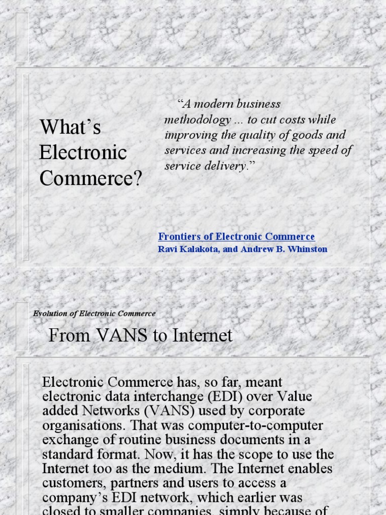 What's Electronic Commerce?: "A Modern Business | PDF | Electronic Data Interchange | E Commerce