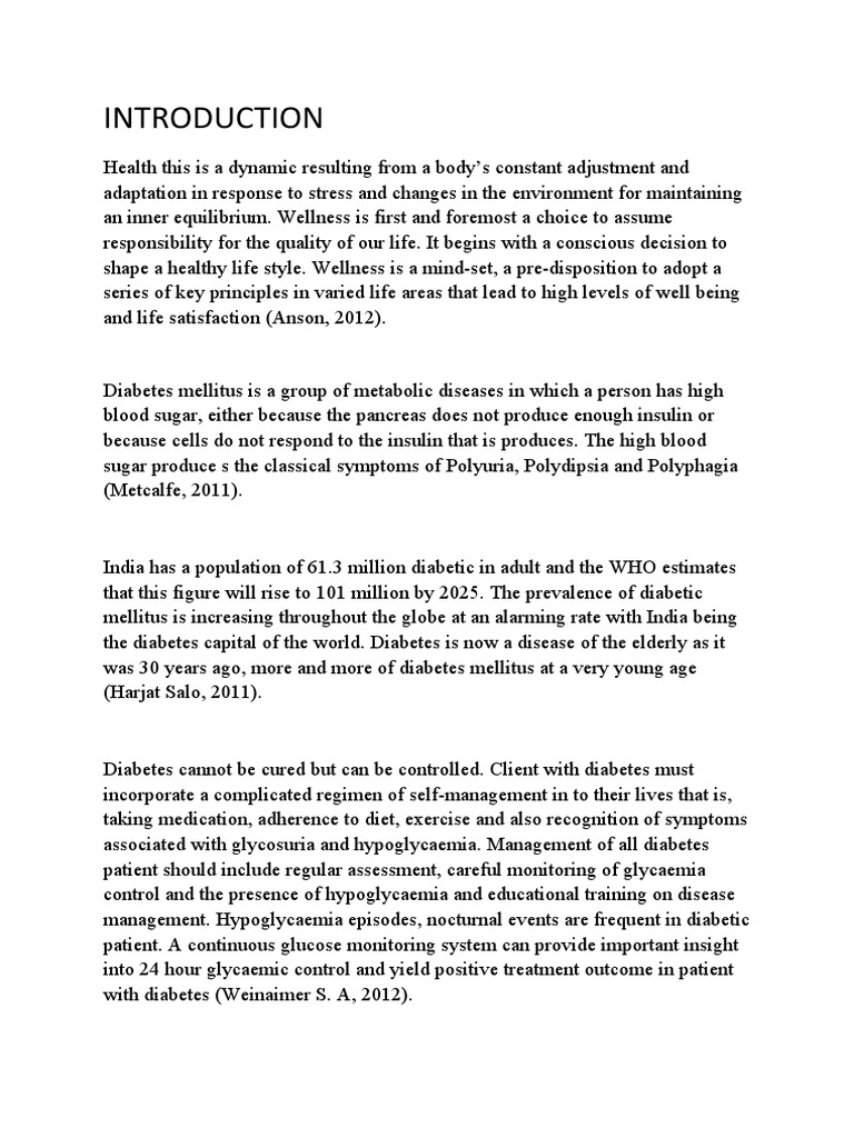 Introduction Diabetic Mellitus | PDF | Diabetes | Diabetes Management
