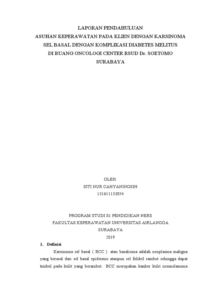 Asuhan Keperawatan Karsinoma Sel Basal | PDF | Pengembangan Diri ...
